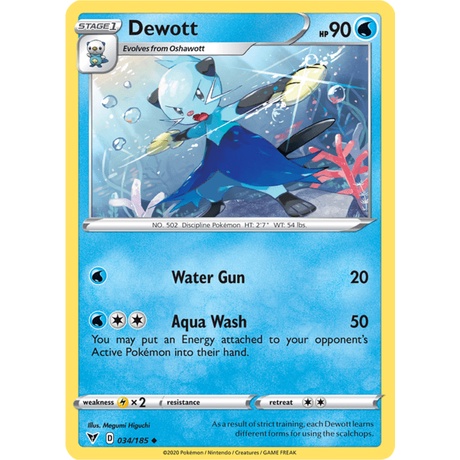 Oshawott , Dewott & Samurott Pokemon Cards TCG (5th Gen STARTER Pokemon ...