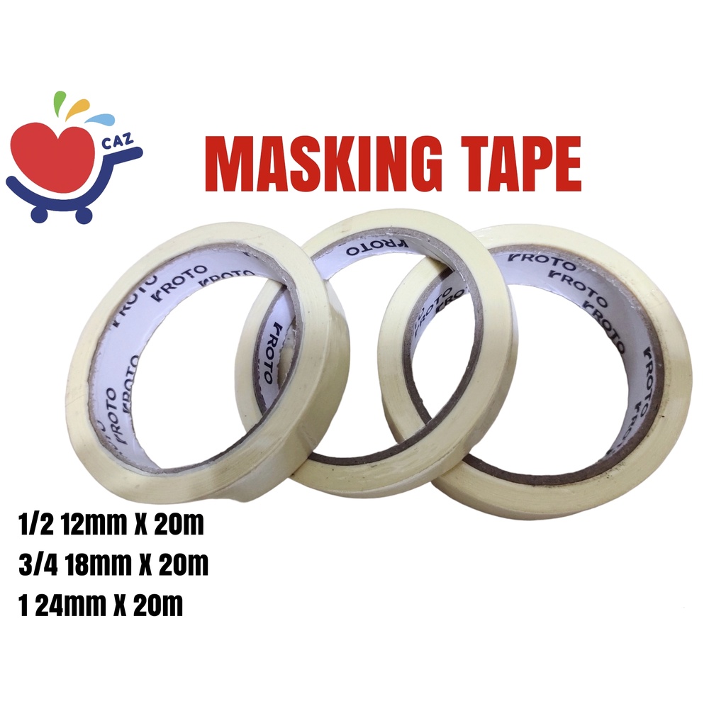 MASKING TAPE Size 1-1/2 / 2 / 1 / 3/4 /1/2-20M (shopz123) | Shopee ...