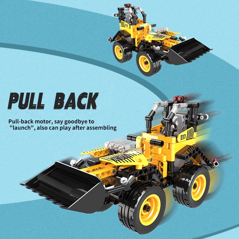 Excavator assembled building blocks children boy toys pull back ...