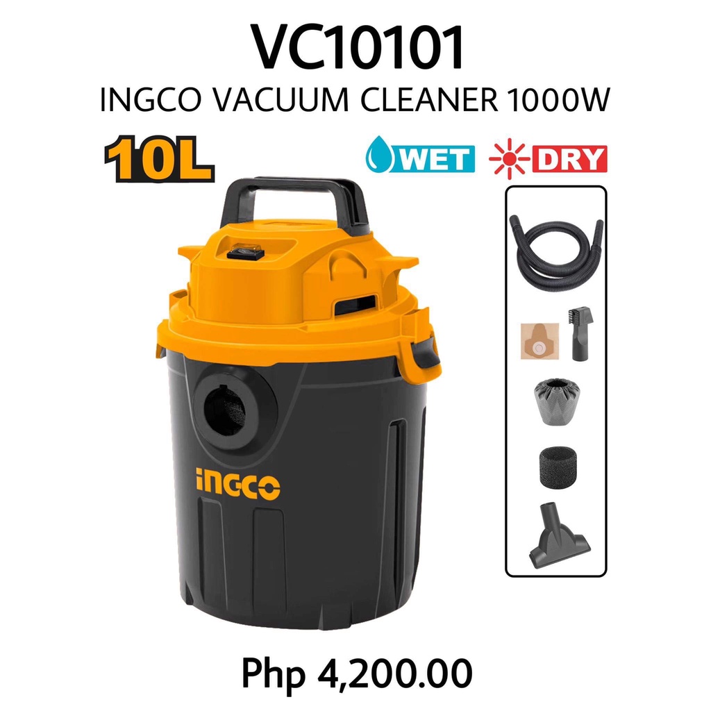 Ingco Vacuum Cleaner 1000W 10L (VC10101) MERVILLE | Shopee Philippines