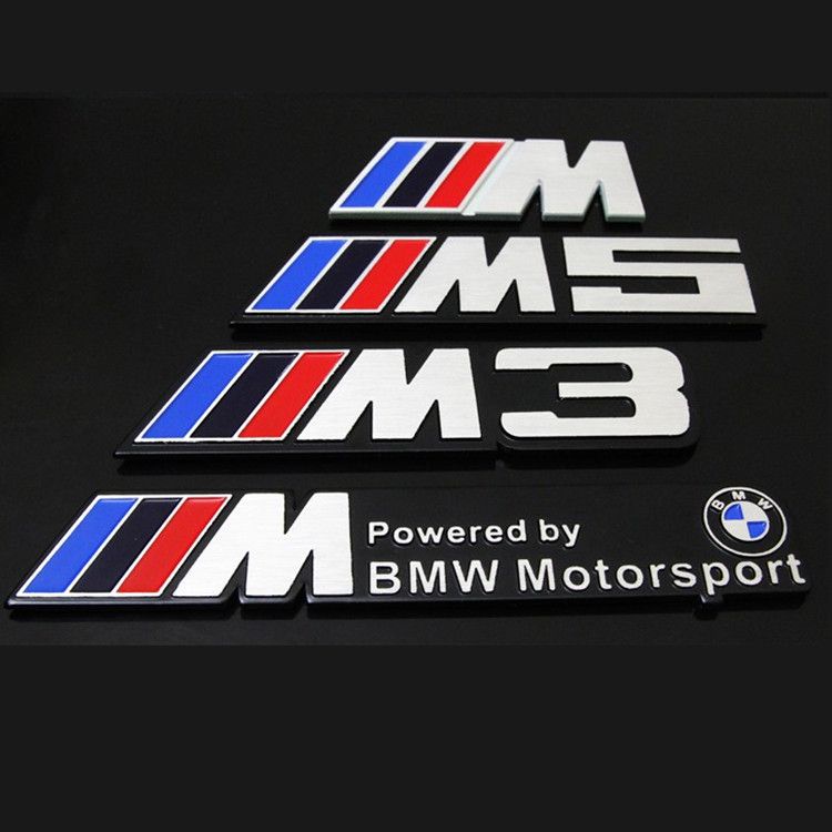 BMW M Series Modified Aluminum Alloy Metal Brushed Sticker Rear Three ...