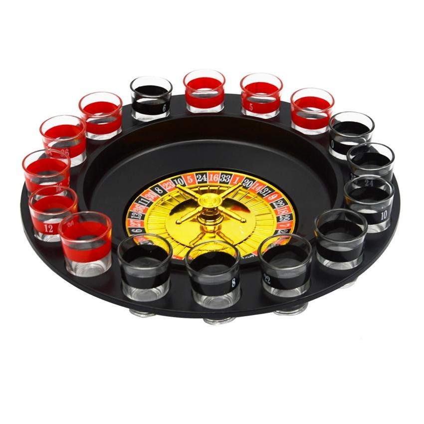 Spin the Wheel Russian Roulette Drinking Game with 16 Shot Glasses ...