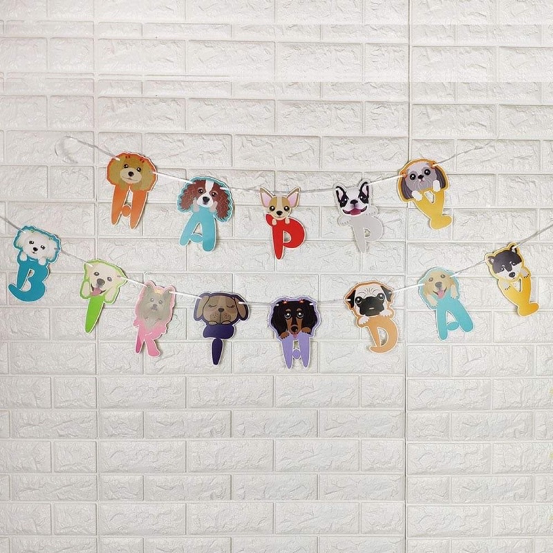 Dog Birthday Banner / Puppy Banner / Happy Birthday Banner | Shopee ...