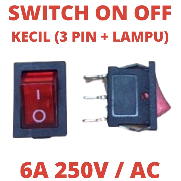 HITAM MERAH 3pin SMALL SWITCH SWITCH + LIGHT THREE FEET ON OFF SWITCH ...