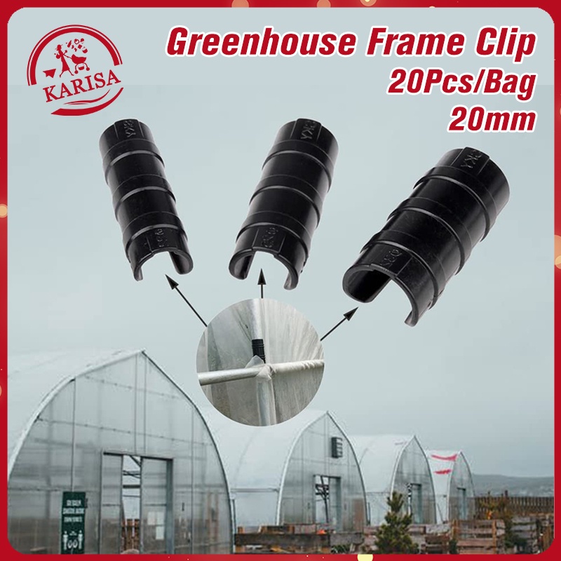 20Pcs Greenhouse Clamp 20mm Plastic Garden Buildings Tube Clip ...
