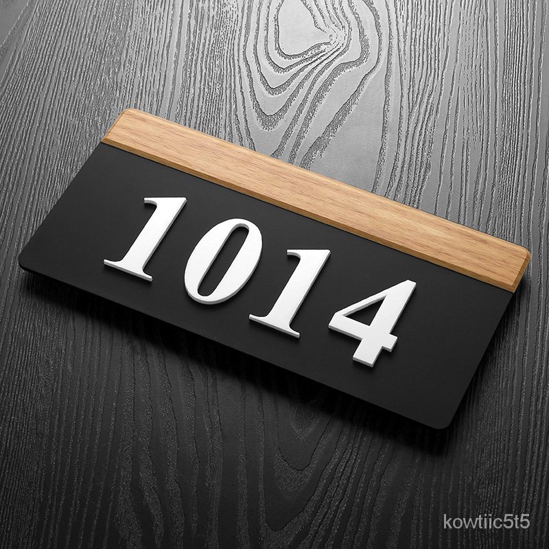 NFXT Wood grain house number plate home custom hotel room number plate ...