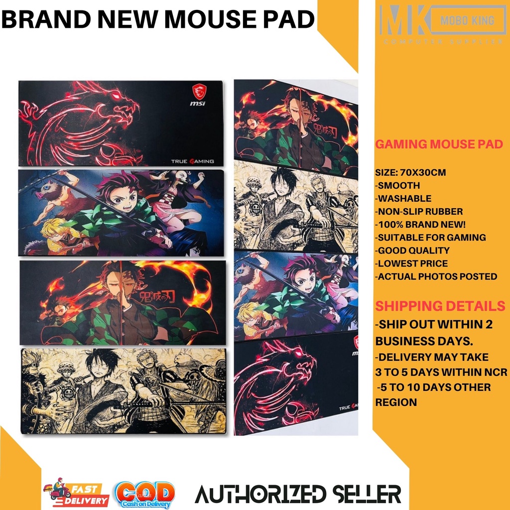 Demon Slayer /MSI/ ONE PIECE EXTENDED COMPUTER GAMING MOUSE PAD SIZE ...