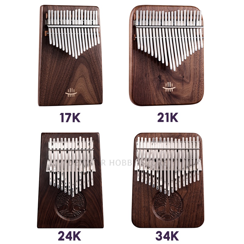 Hluru Class A Kalimba 17 21 24 34 Keys Black Walnut [Chamfer]Keyboard ...