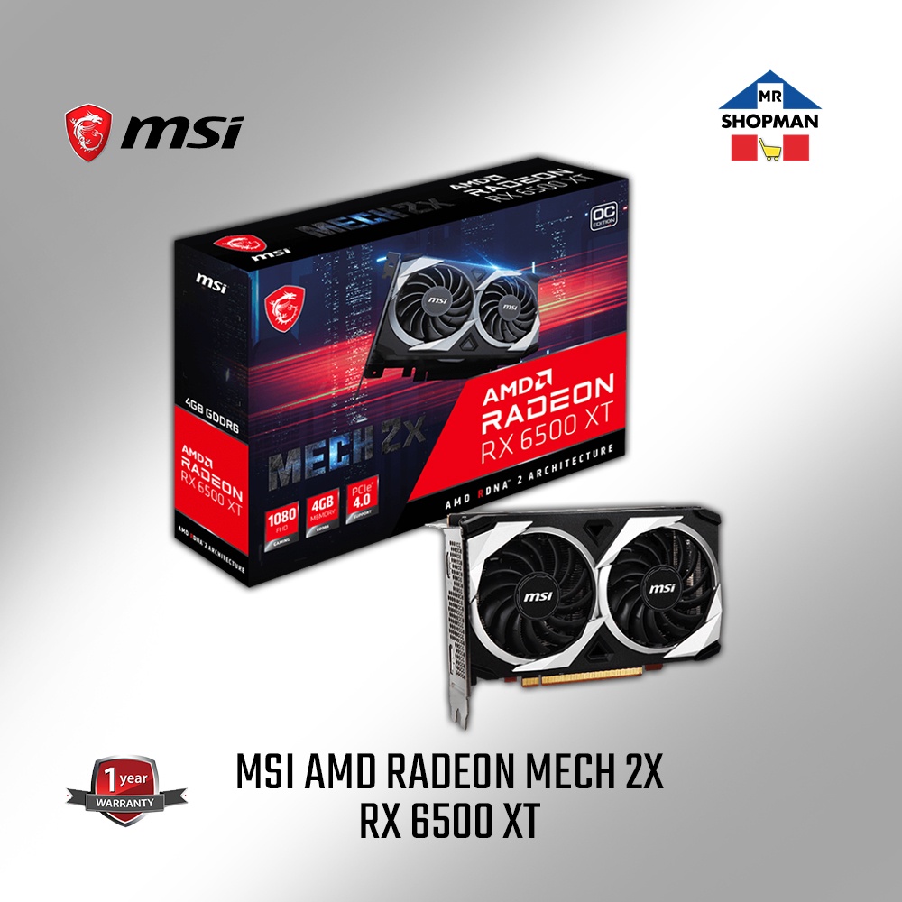 MSI Radeon RX 6500 XT MECH 2X 4G OC Graphics Card Video Card GPU ...