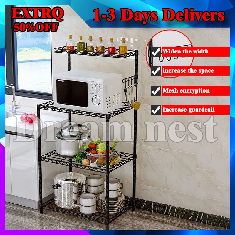 4-layer Kitchen Storage Rack Shelf Supplies Bathroom Storage Rack ...
