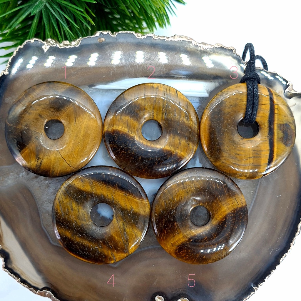 Tiger's Eye Donut Pendant - Yellow Tigers Eye - Golden Tiger's Eye ...