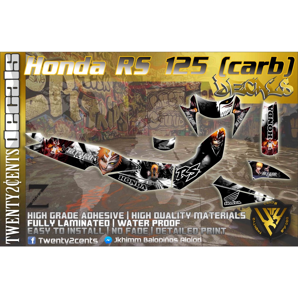 Honda RS125 Carb type Decals High-Quality Stickers (ichigo bleach ...