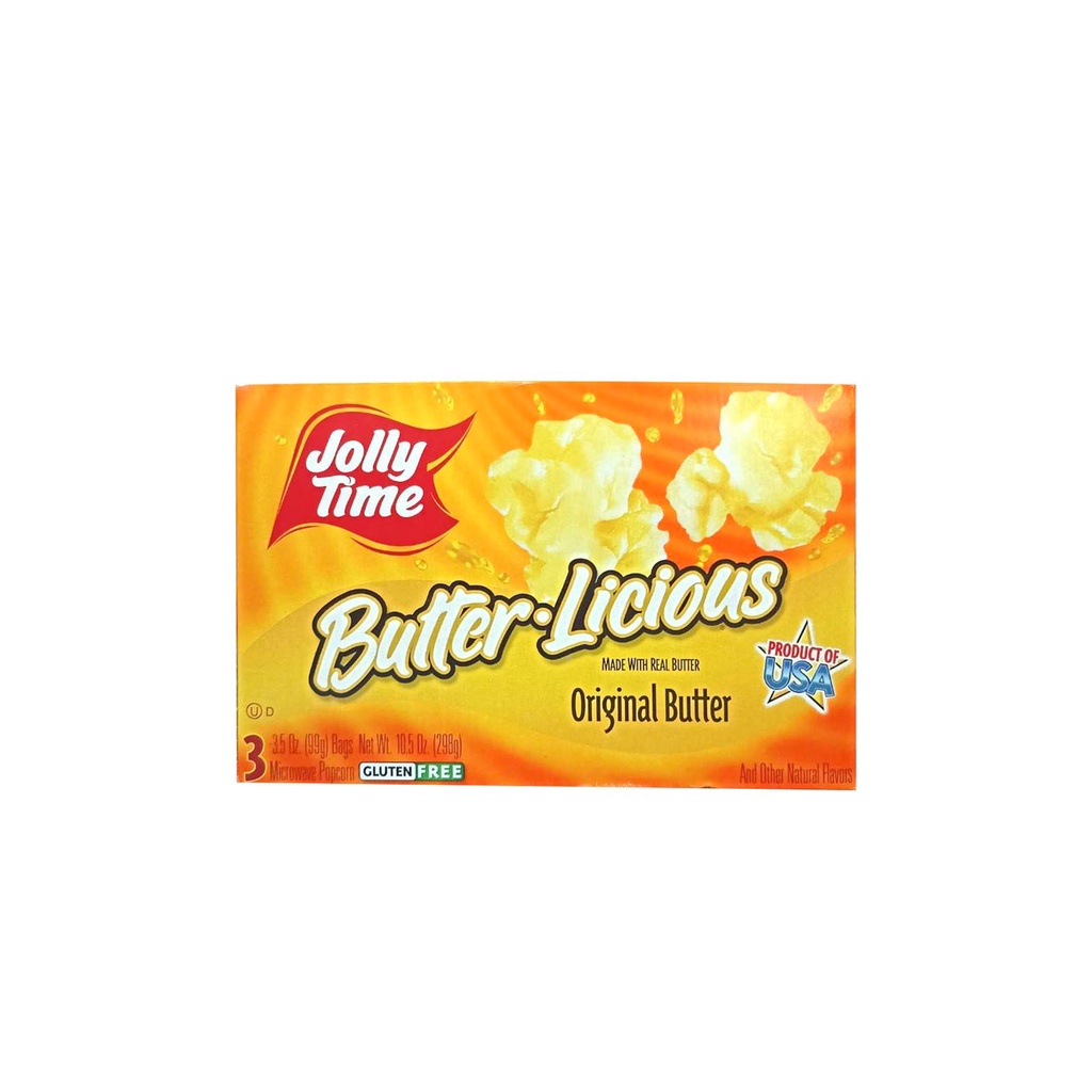 Jolly Time Microwavable Popcorn Butter Licious Original Butter Gluten ...