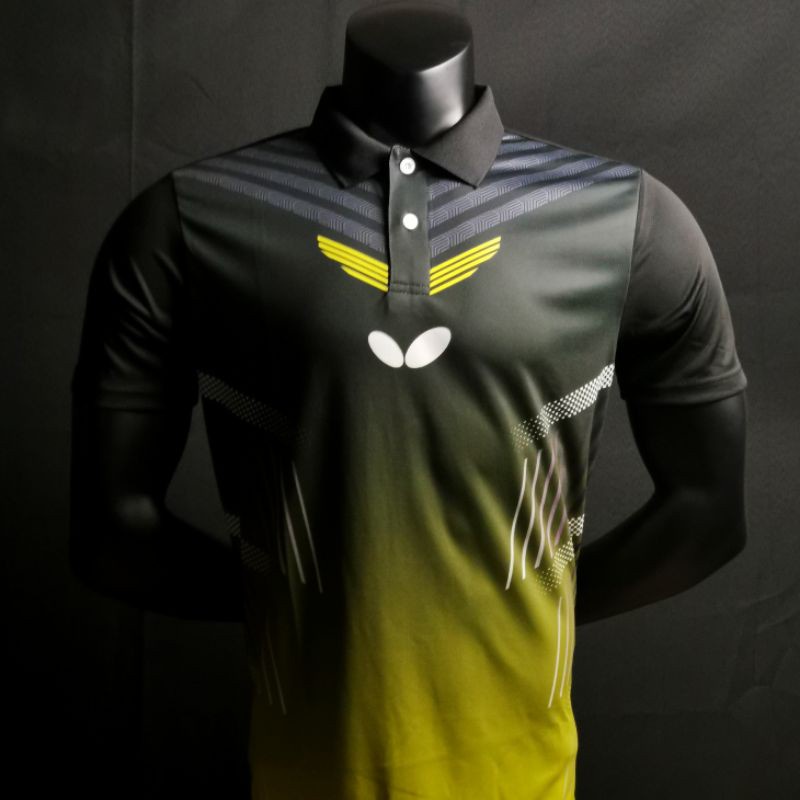 Collar T-Shirts Clear stock Table Tennis Ping Pong Baju Sublimation Collar Tee Butterfly ...