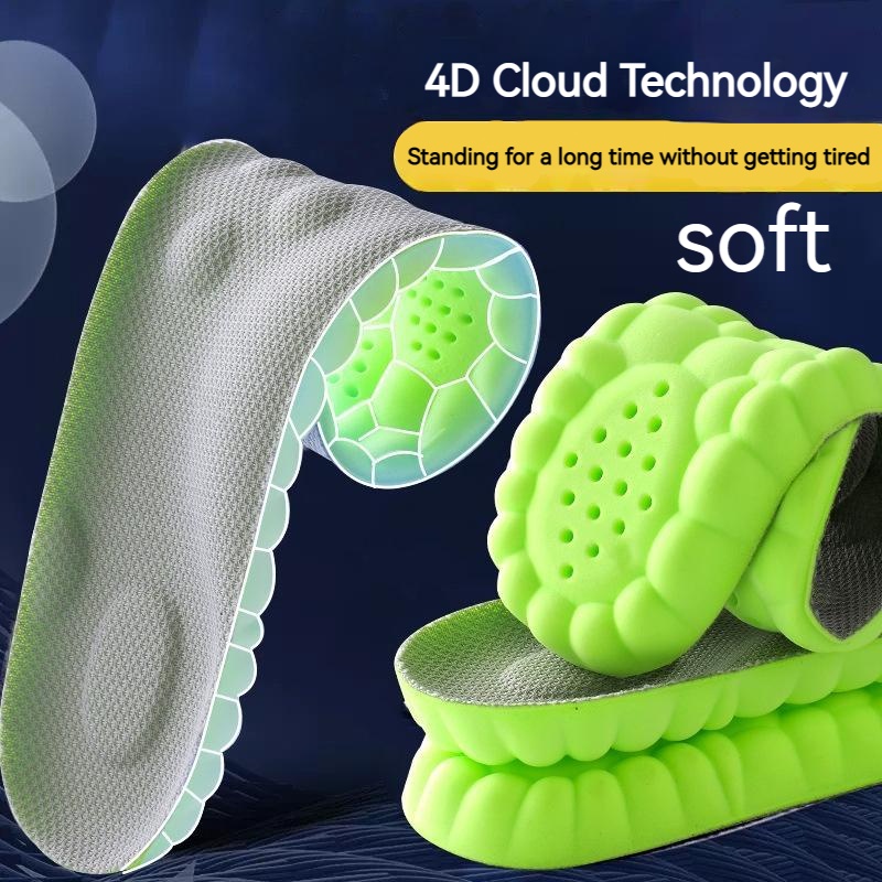 4D sports insole, soft, suitable for both men and women, antibacterial ...