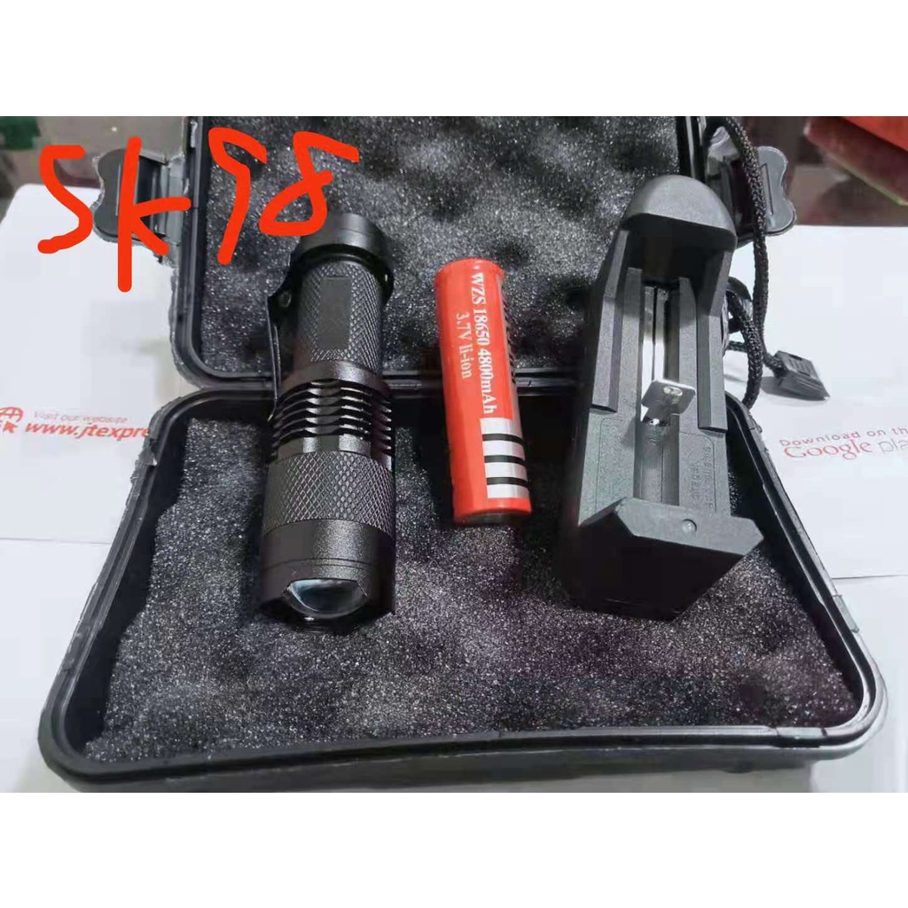 COD Lumen zoomable CREE LED Police Rechargeable flashlight | Shopee ...