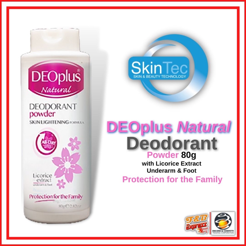 DeoPlus Natural Deodorant Powder w/licorice 80g | Shopee Philippines