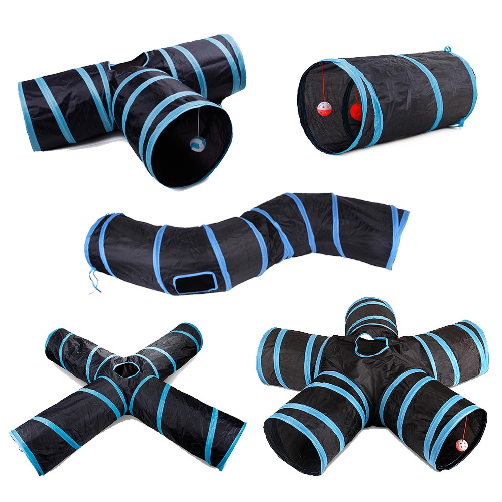 Practical Cat Tunnel Pet Tube Collapsible Play Toy Indoor Outdoor Kitty ...