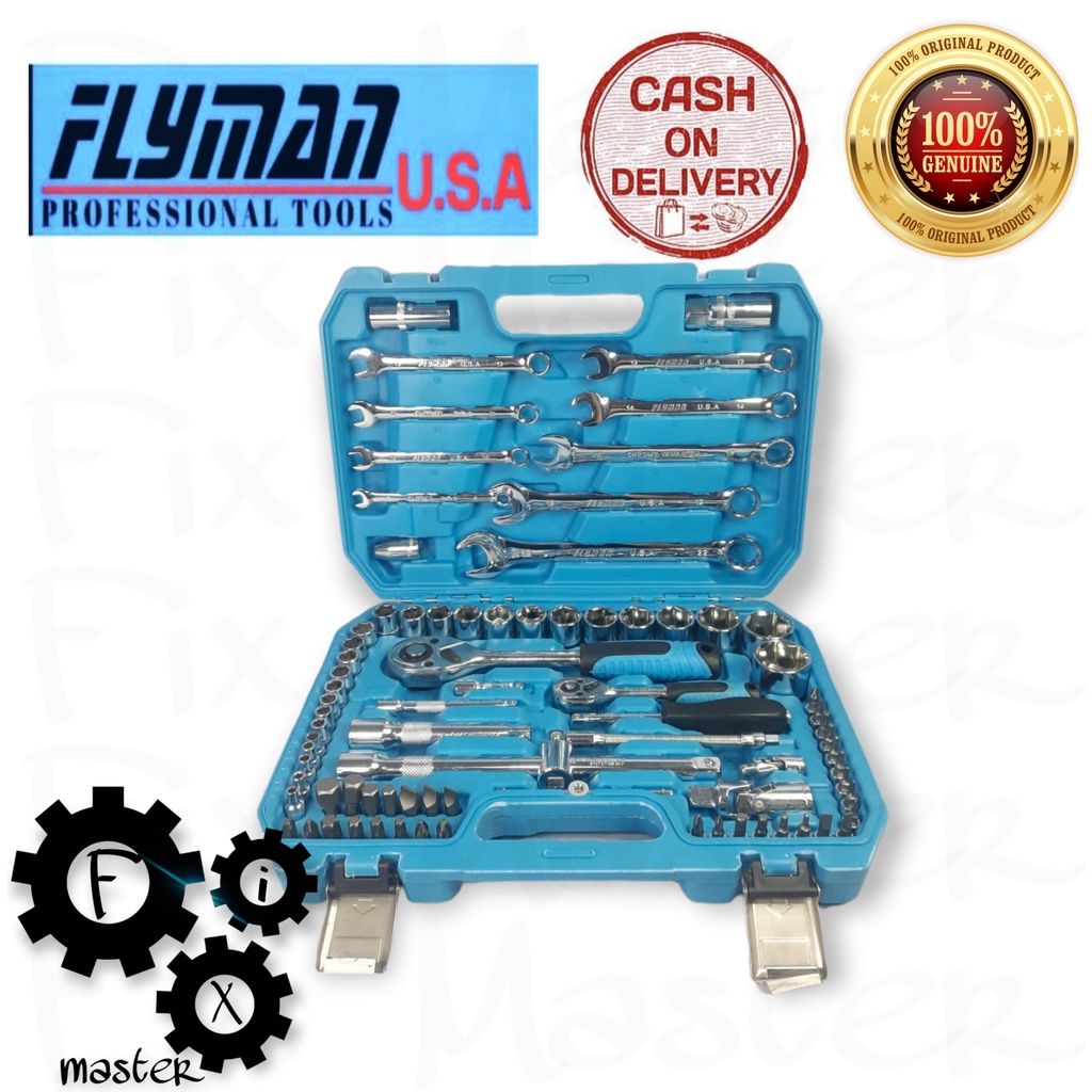 FLYMAN USA 82 Pcs.1/2" + 1/4" Drive Socket Set | Shopee Philippines