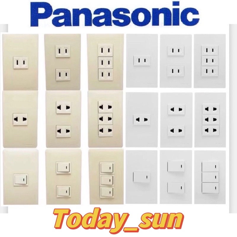 Panasonic full color and WIDE SERIES 1way switch and outlet. 1 gang ...