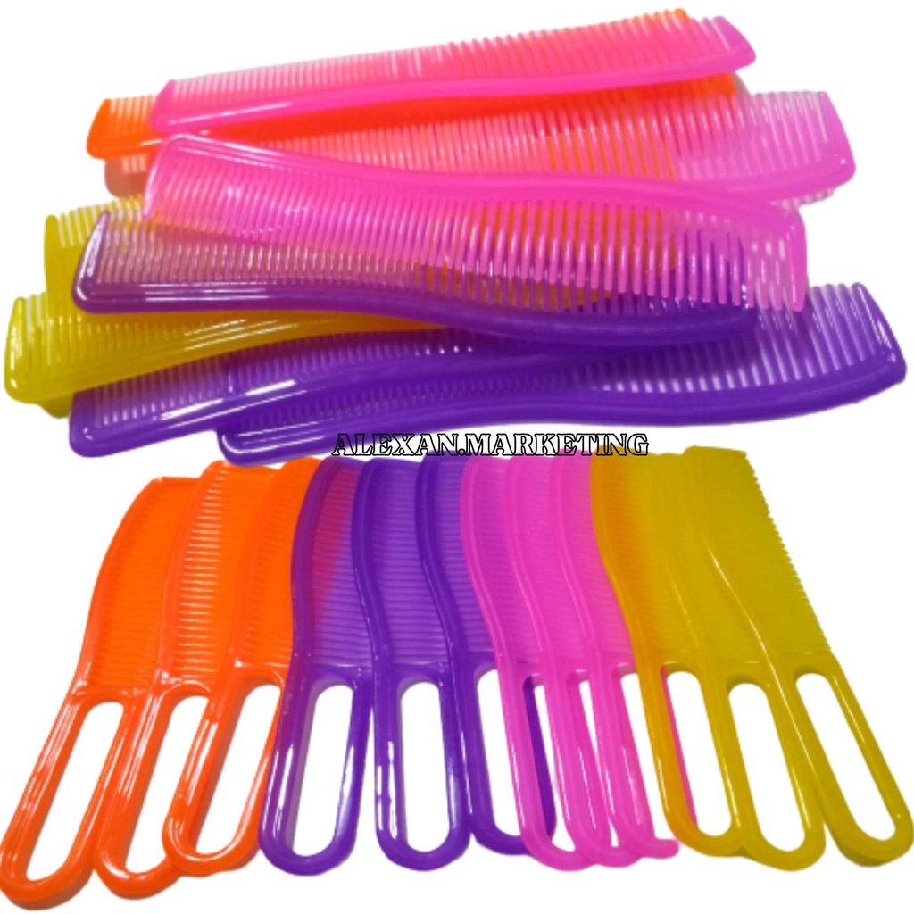 12pc Colored Plastic Hair Comb Wide Tooth Hair Comb Detangling Hair ...