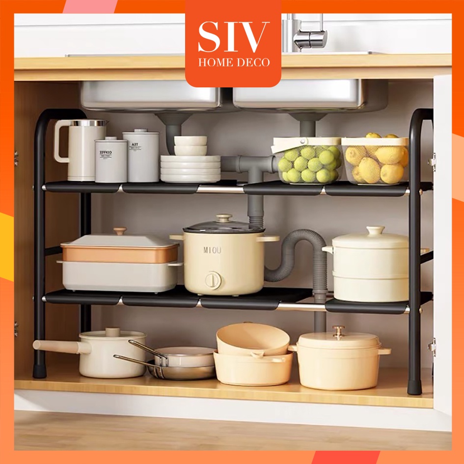 SIV Adjustable Under Sink Organizer Kitchen Under the Sink Rack ...