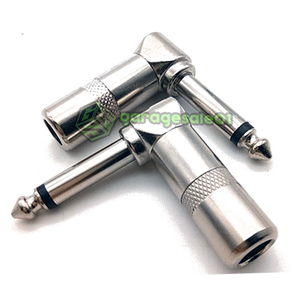 ⭐ 2PCS 6.35mm 1/4" Plug Jack mono angle head Repair Audio Connector ...