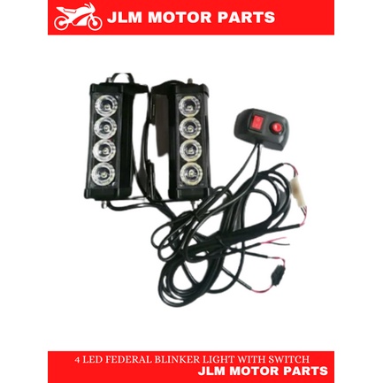 Motorcycle 4 Led Federal Blinker Light with Switch | Shopee Philippines