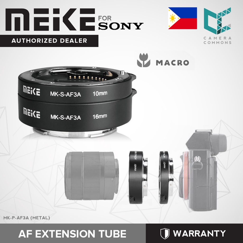 MEIKE MK-S-AF3A Metal AF Macro Extension Tube for Sony Mirrorless ...