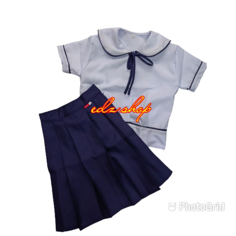 terno school uniform with piping,navyblue colors | Shopee Philippines