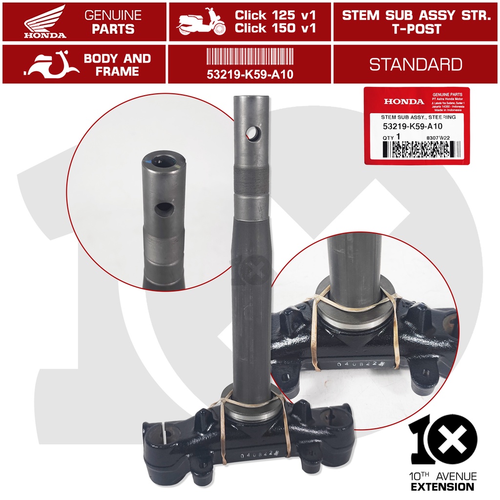 10thX HONDA Genuine T-post (Stem Sub Assy., Steering) Part No.53219-K59 ...