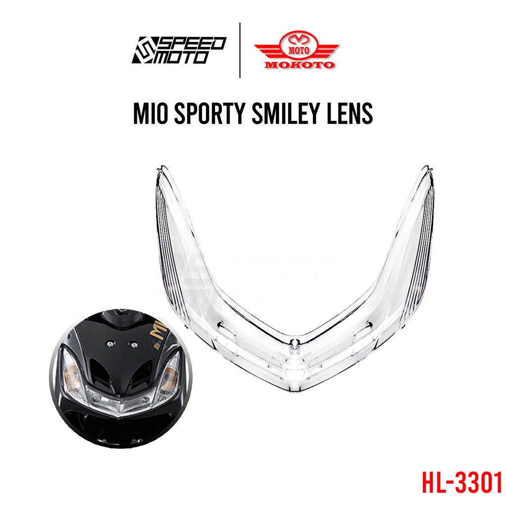MOKOTO YAMAHA MIO SPORTY HEADLIGHT SMILEY LENS CLEAR FLASHER LENS FOR ...