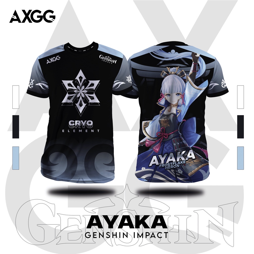 AXGG " Genshin Impact Elements - Ayaka " Gaming T-Shirt goods in stock ...