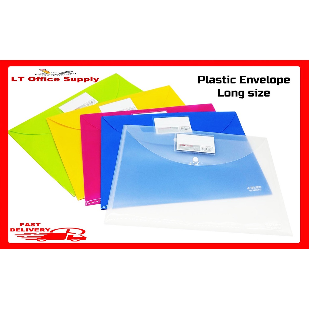 Document Plastic Envelope with Snap Button Long size (10.5"x14" inch ...