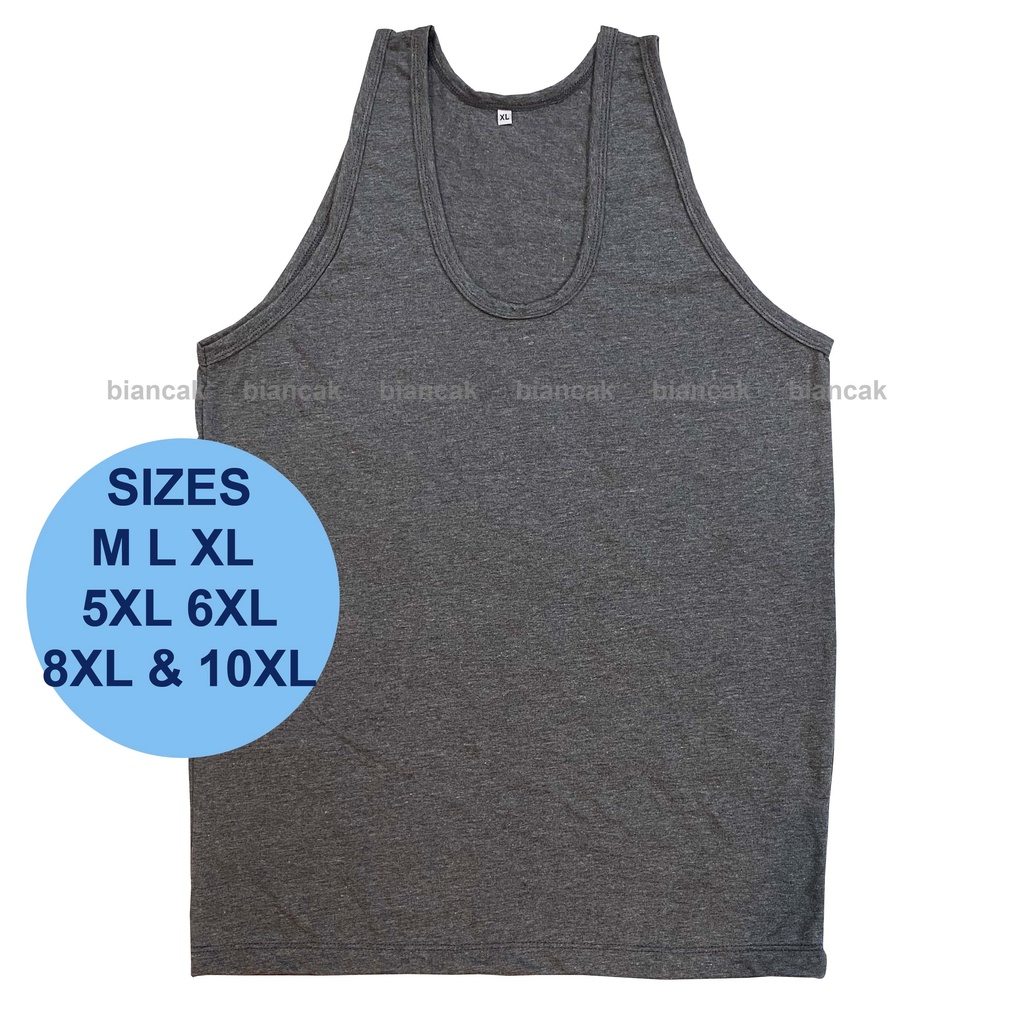 GRAY COTTON BLEND MEN TANK SLEEVELESS BIG SIZE PLUS SIZE SANDO ( M L XL 5XL 6XL 8XL 10XL ...
