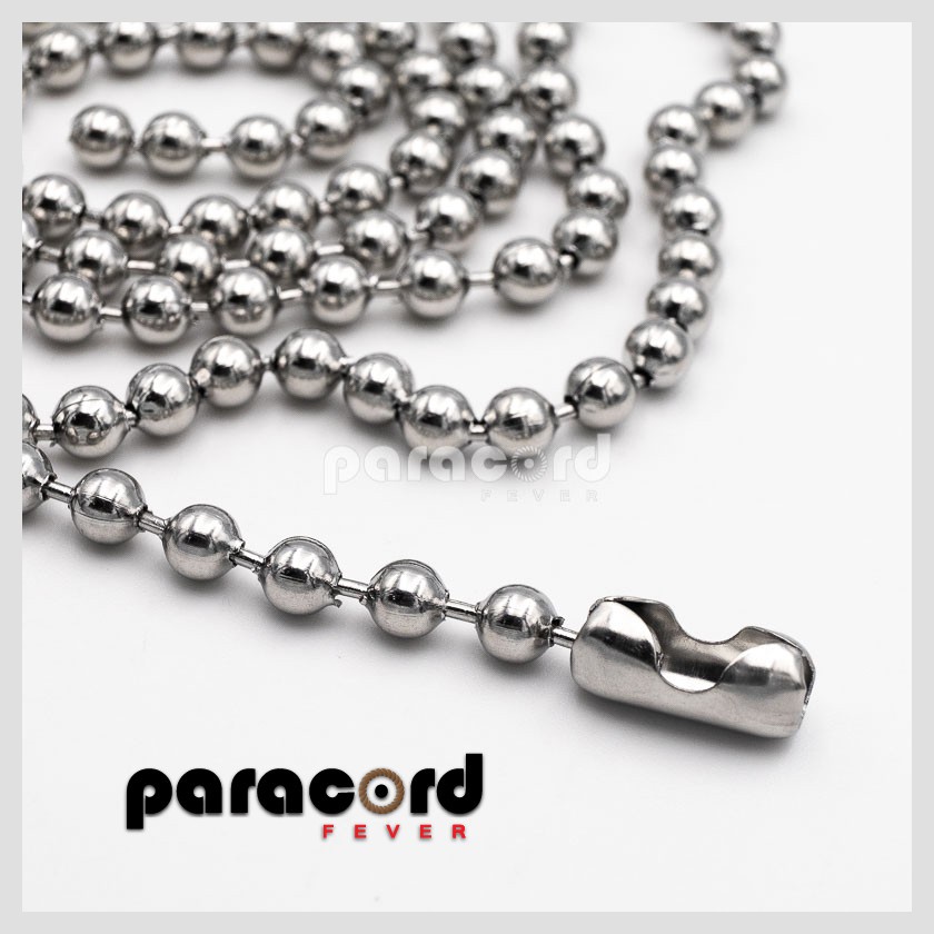 1 Meter Military Army Tag Stainless Steel Ball Pendant Chain Necklace ...