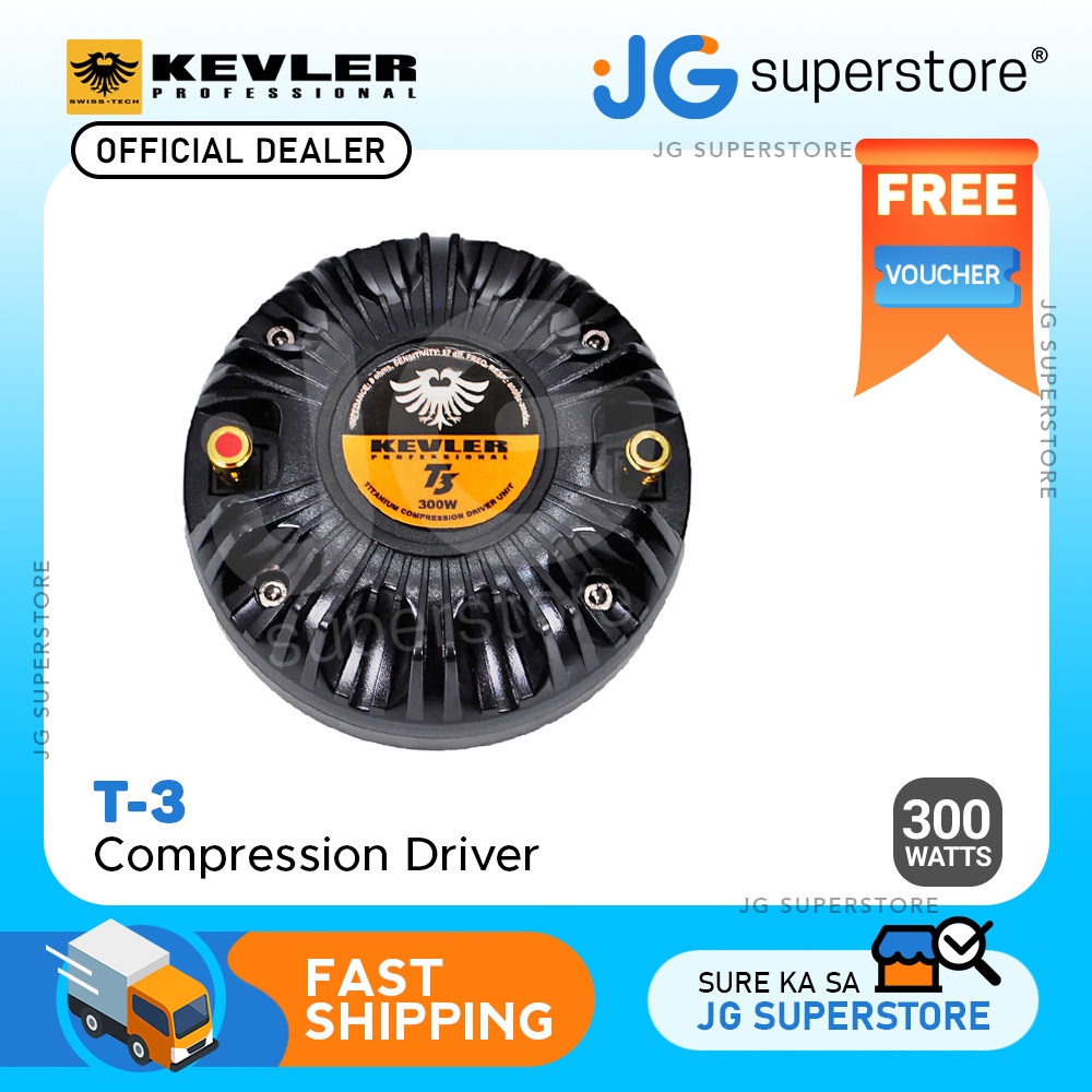 KEVLER T-3 300W Titanium Dome Shape Compression Driver w/44mm VC, 8 ...