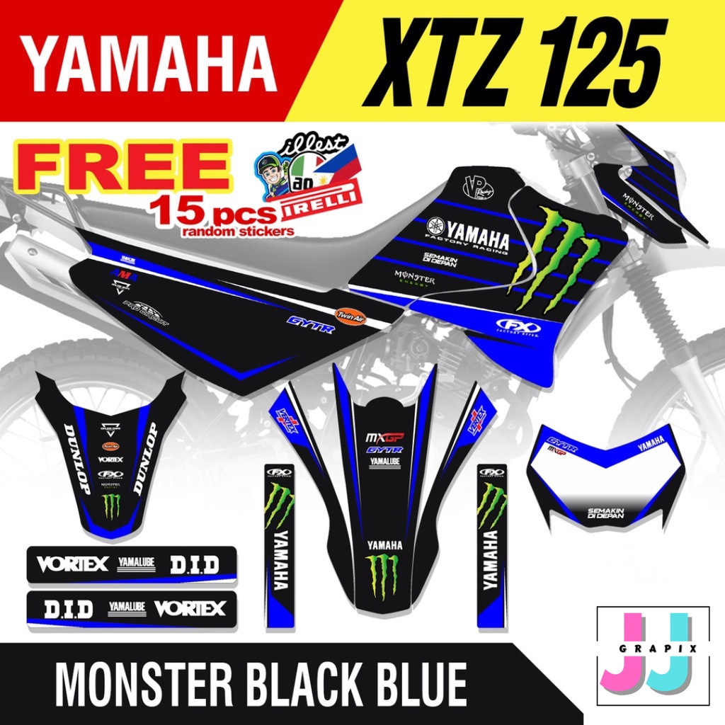 Yamaha XTZ 125 Full Decals Sticker New Design (Free Random Logo ...