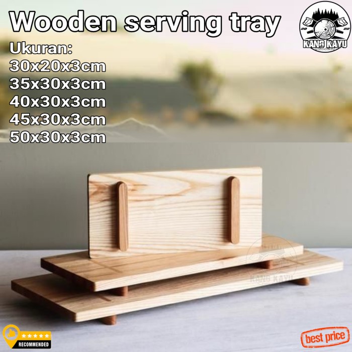 KAYU Serving Tray Using Teak Wood Legs/mahoni 25-45x25x3cm Wooden Tray ...