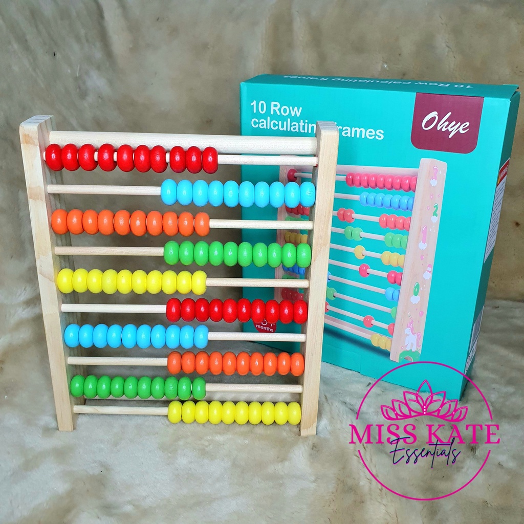 10 ROW COLOR BEAD CALCULATING FRAMES FOR KIDS EDUCATIONAL WOODEN TOYS ...