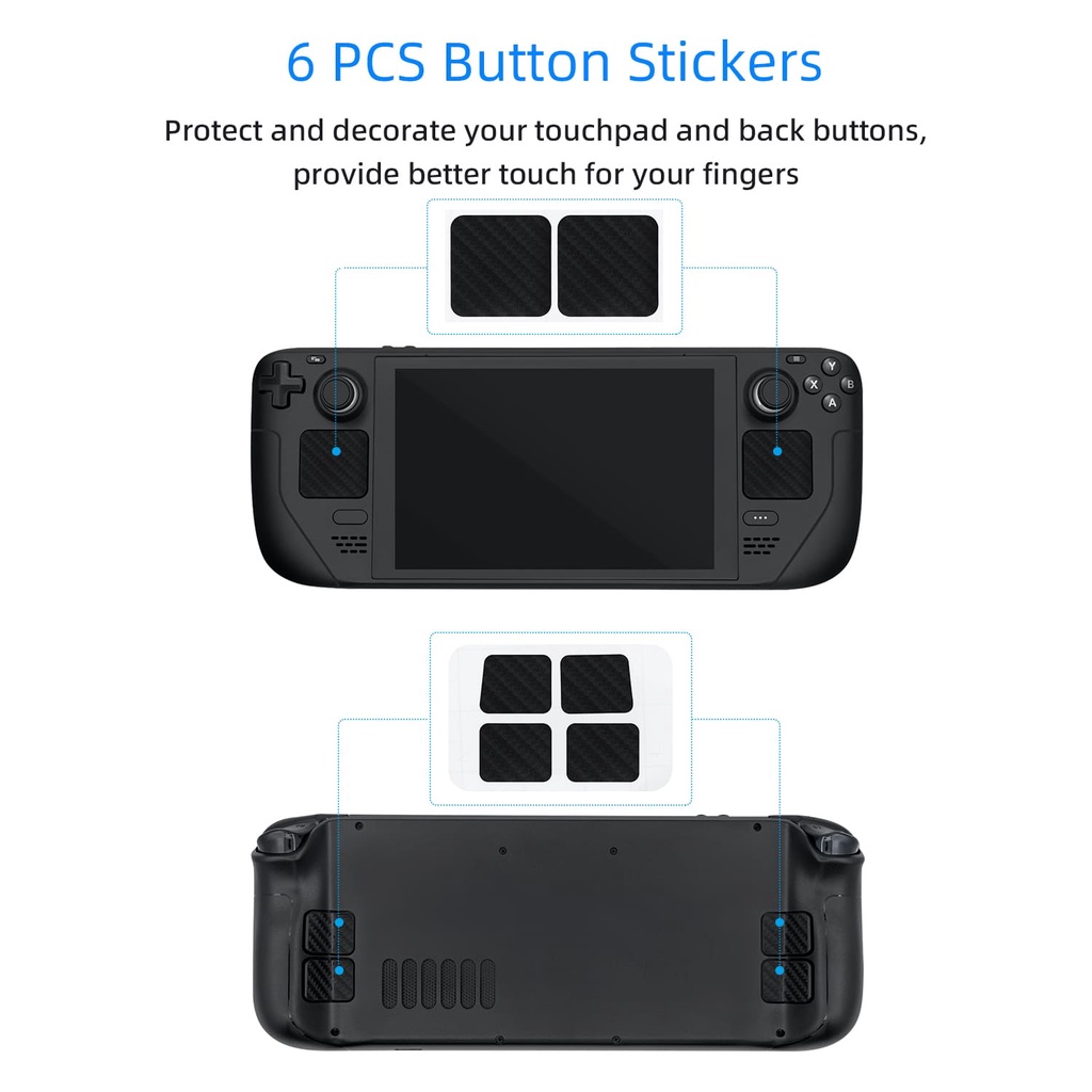 Touchpad and Back Buttons Protect Sticker for Steam Deck - Black ...