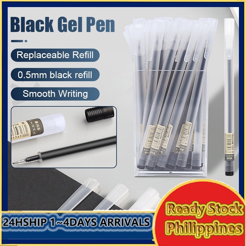 10pcs/Box Gel Pen Black 0.5mm Gel Ink Pen Durable Writing Sign Pen ...