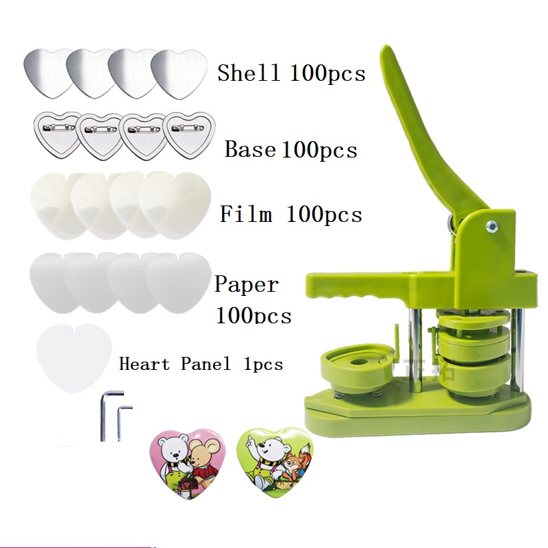57*53mm Heart Shape button badge maker with heart shape blank material ... 57*53mm Heart Shape button badge maker with heart shape blank material ...