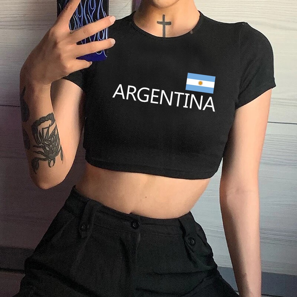 Argentina yk2 aesthetic cyber y2k crop top Woman Harajuku gothic cyber ...