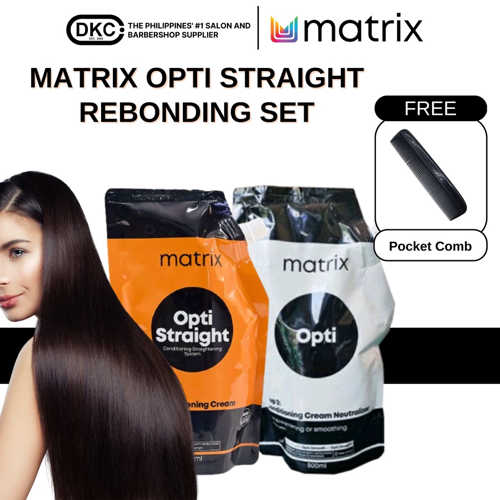 Matrix Opti Straight Rebond Set (500ml each) Hair Rebonding Treatment ...