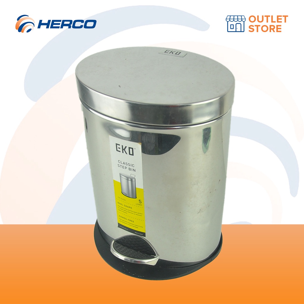 EKO 5L Classic Oval Step Bin-Mirror Finish Lid Ek9625Vn-5L(Dented) | Shopee Philippines