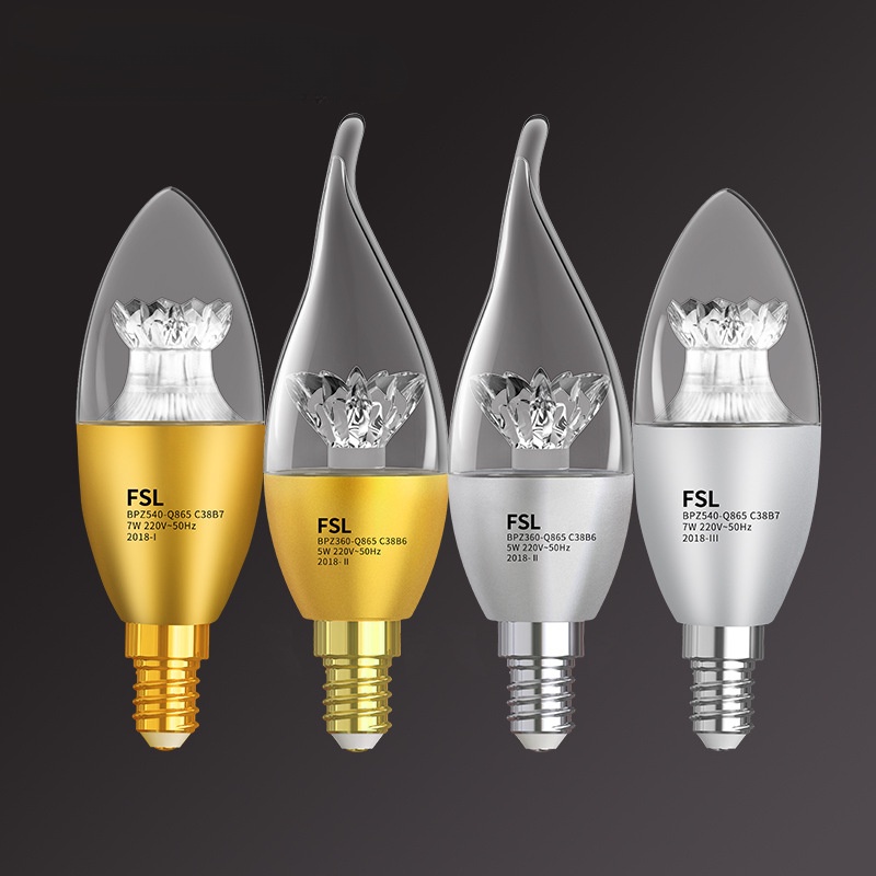 Foshan Lighting LED Bulb E14 Small Screw Pointed Candle Pull Tail 3w ...