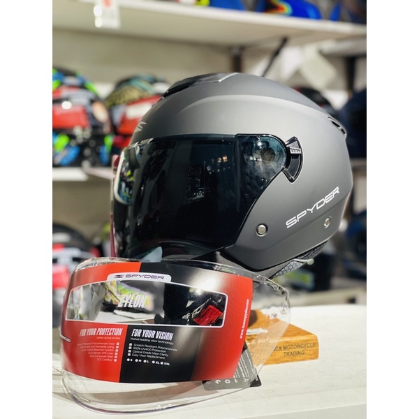 SPYDER ZYLON Half-Face Dual Visor Helmet (w/ Spare Visor) | Shopee ...