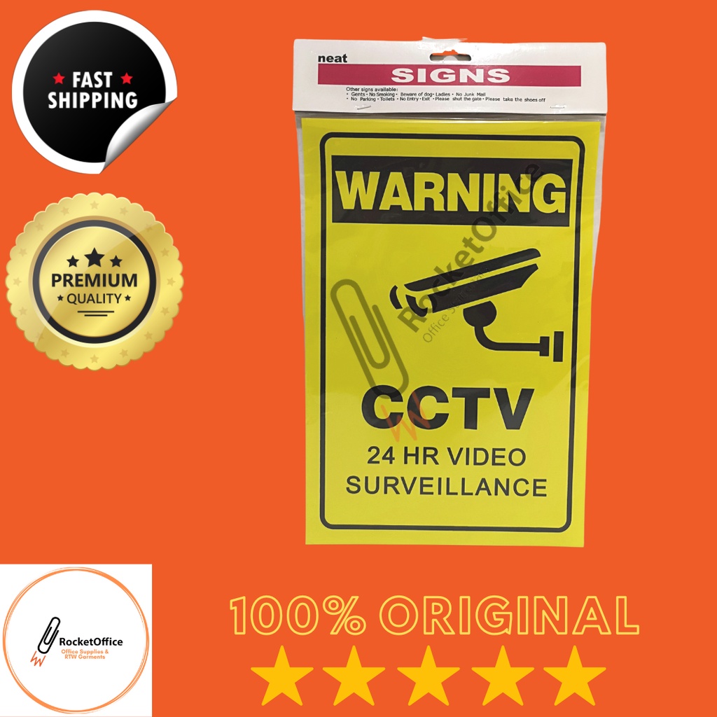 CCTV Warning Sign Sticker Security Camera System Assorted Sizes ...