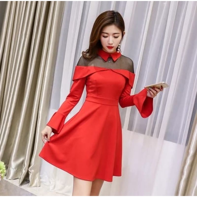 HITAM MERAH Sandria - Lilace Dress Red, Black | Shopee Philippines